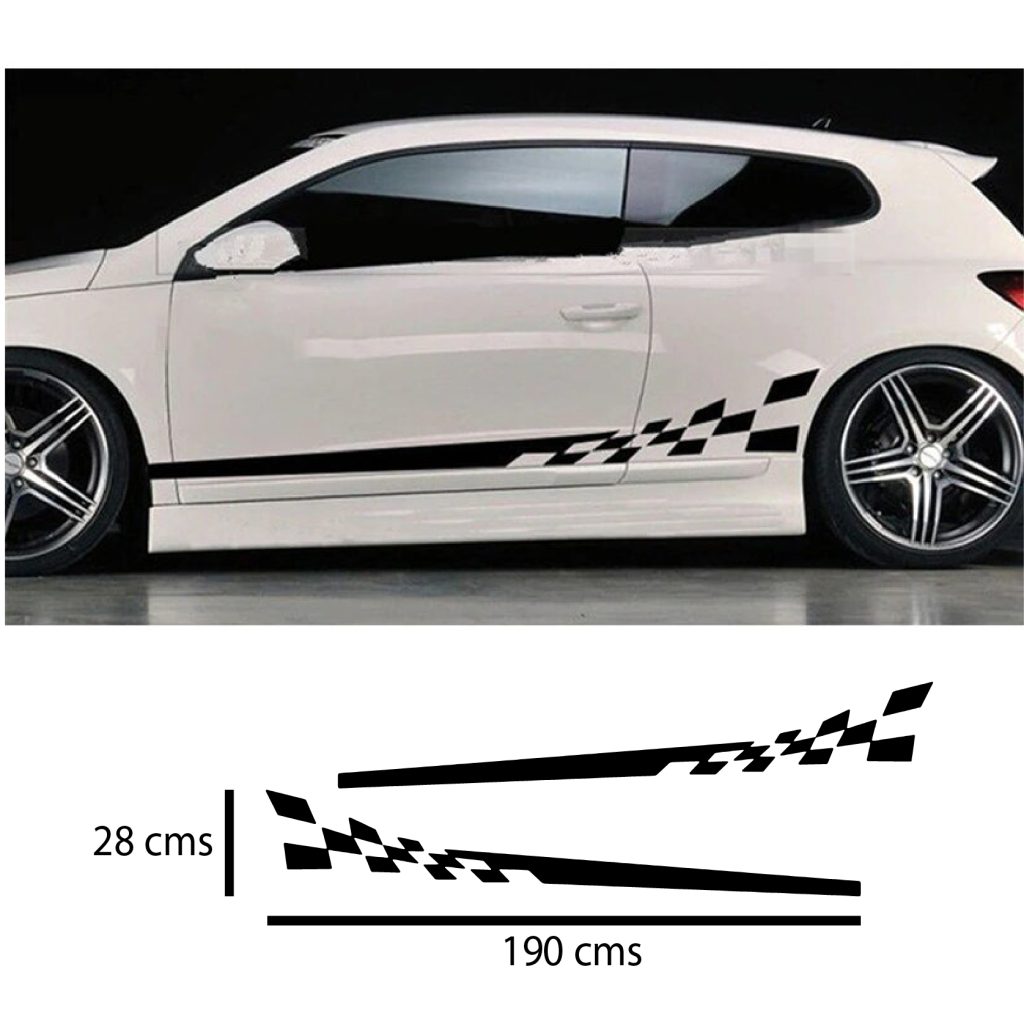 Set Franjas Laterales Adhesivo Sticker Vinilo Auto Camioneta