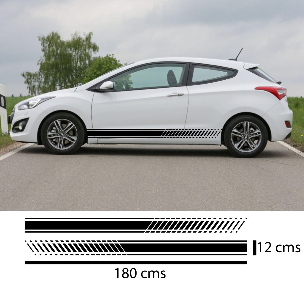 Set Franjas Laterales Adhesivo Sticker Vinilo Auto Camioneta